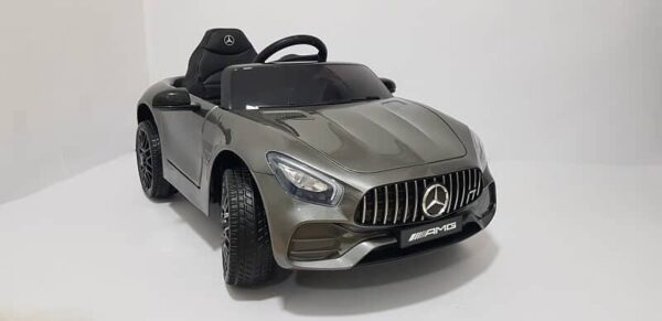 Dečiji auto na akumulator Mercedes GT AMG sa mekim gumama i kožnim sedištem – sivi, BJH2588