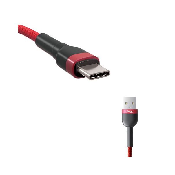 MS Kabl USB-A 2.0 na type C 1m, crvena