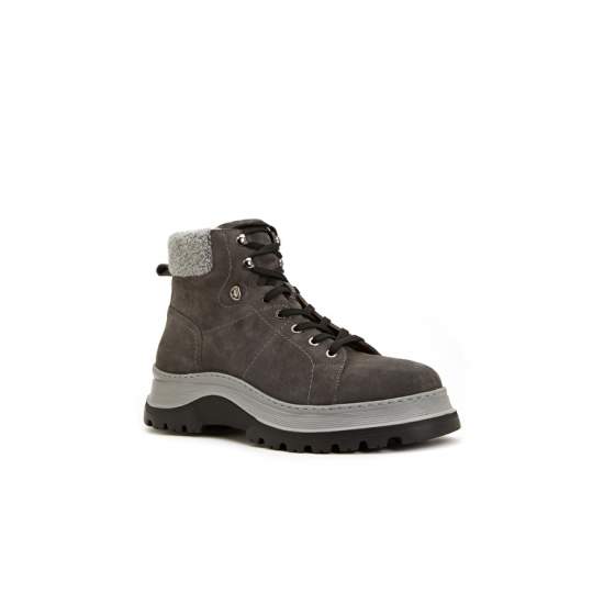 Gray Men's Suede Leather Boots