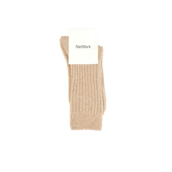 Beige Melange Women's Socks