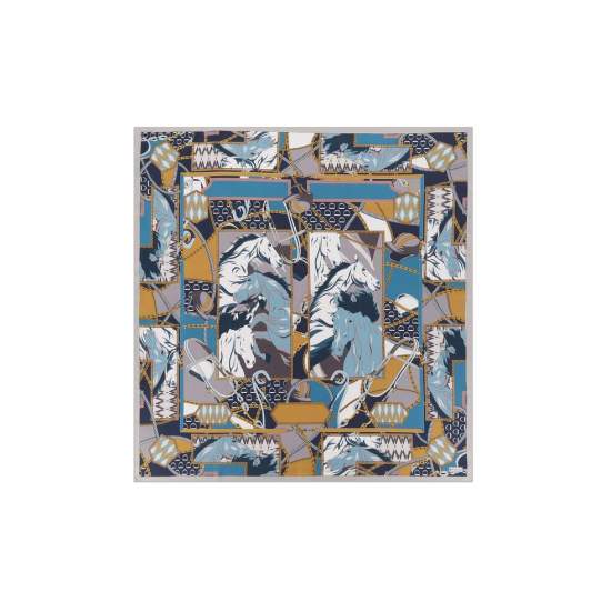 VAKKO HORSE FIGURES SILK SCARF