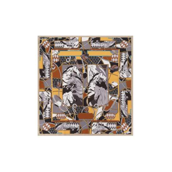 VAKKO HORSE FIGURES SILK SCARF