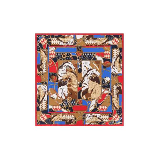 VAKKO HORSE FIGURES SILK SCARF