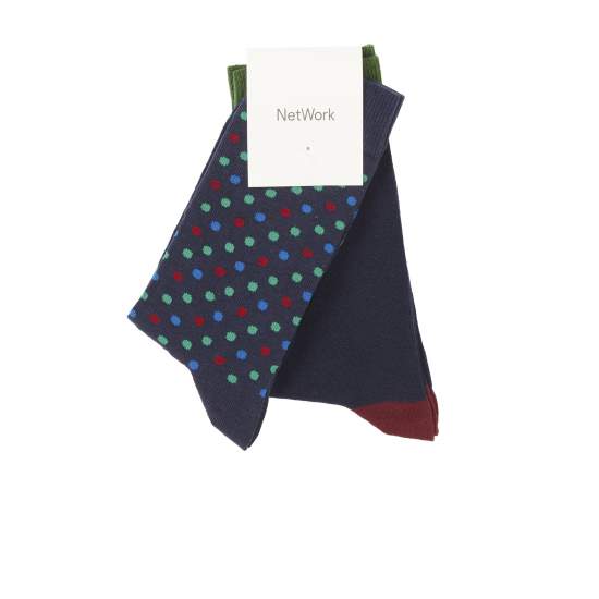 Men's Green Navy Blue 2 Pack Socks Set