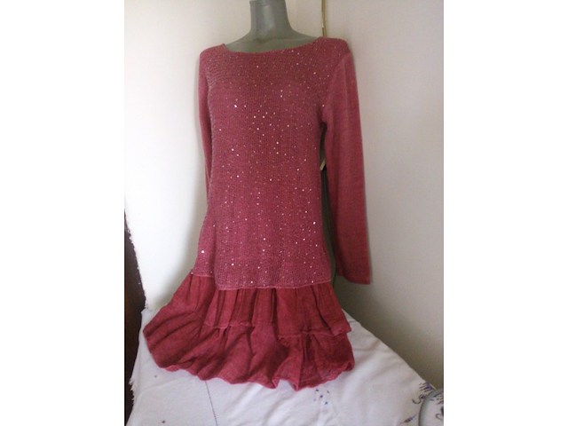 Tamno roze dzemper haljina/tunika M