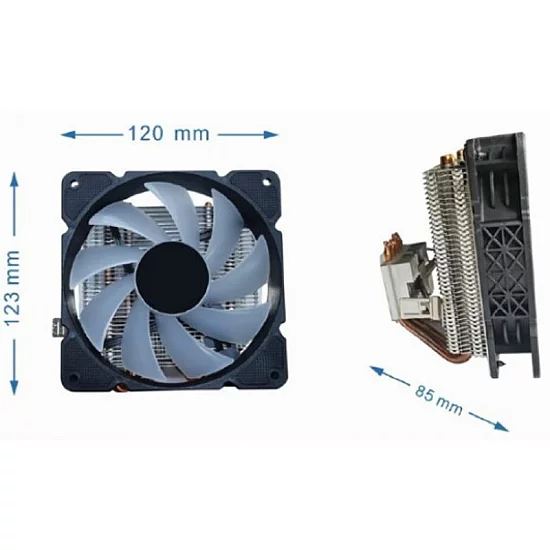 GEMBIRD CPU-HURACAN-ARGB-X140 UNI KULER 100W 120MM.FAN +/-1600RPM 26DBA LGA 775/115X/1200/AMD CENA