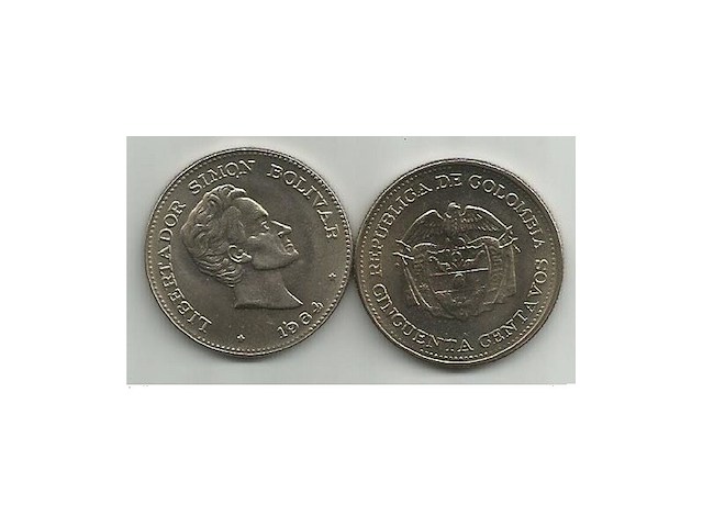 Kolumbija 50 centavos 1964. UNC Simon Bolivar