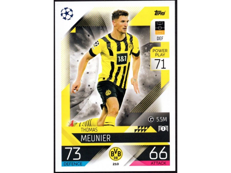 210.Thomas MEUNIER -BORUSSIA DORTMUND- TOPPS 2023
