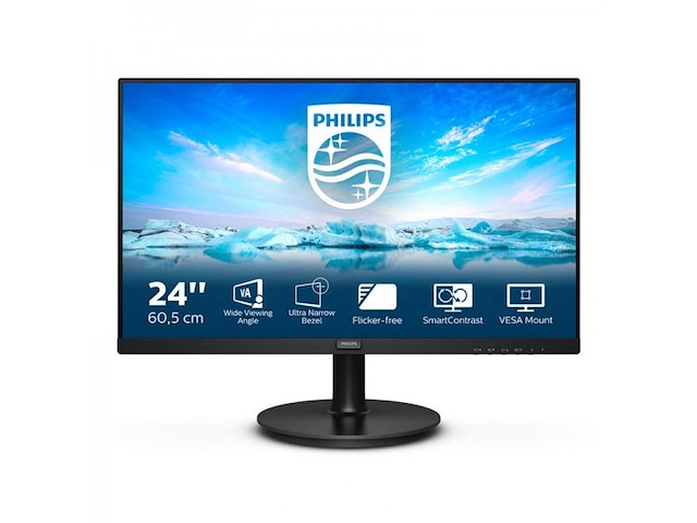 Monitor Philips 24` 241V8L / 00 VA 75Hz VGA / HDMI