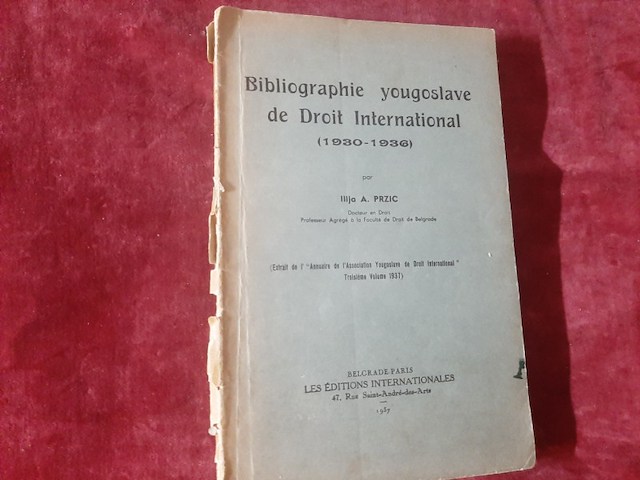 504 Bibliographie yougoslave de Droit International