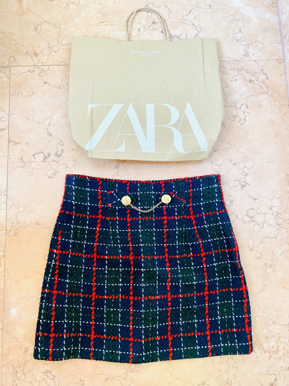 Nova prelepa Zara karirana suknja size XS