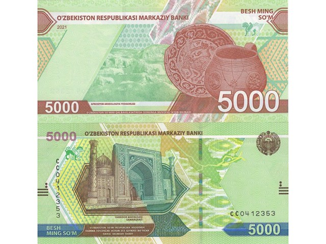 UZBEKISTAN 5.000 Sum 2021 UNC