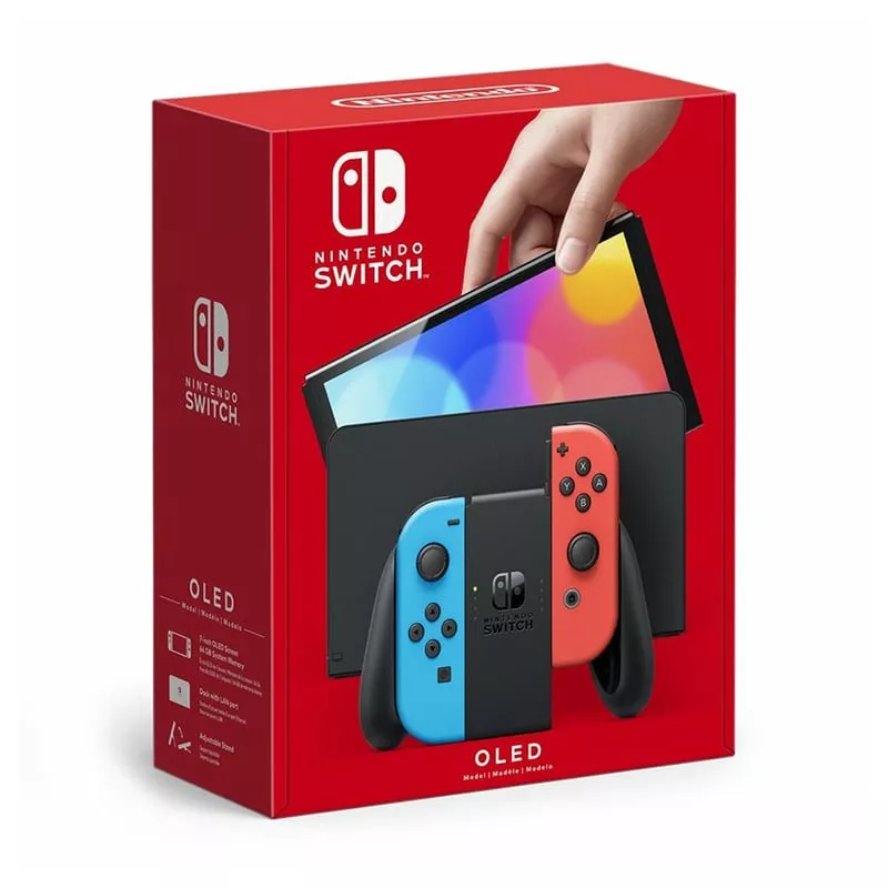 Nintendo Switch Console (OLED Model) Neon Red and Blue