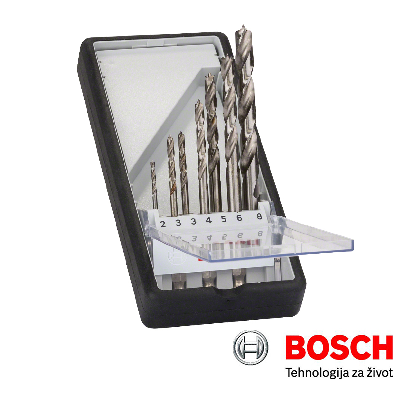 BOSCH® 7-delni Robust Line set spiralnih burgija za drvo