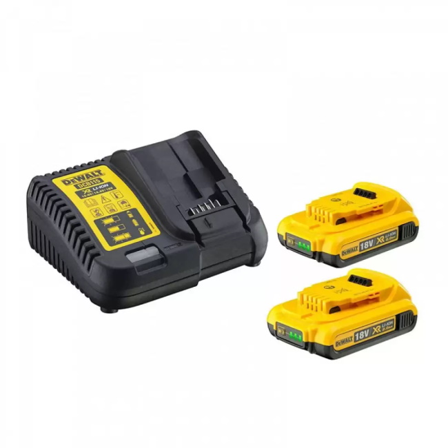 DEWALT® Set punjač 18V XR + baterija 2X2.0Ah DCB115D2