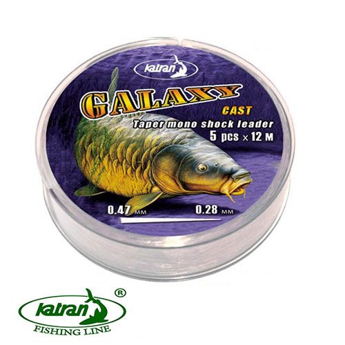 Katran Galaxy Cast Taper Mono Shock Leader 5x12m 0.26-0.47mm