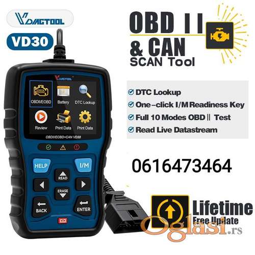 VDIAGTOOL VD30 OBD2, OBDII EOBD Auto Dijagnostika