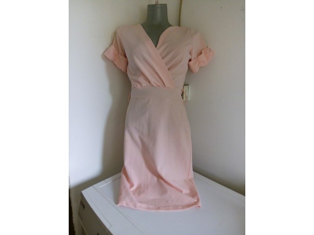 Roze haljina sa rukavicima S
