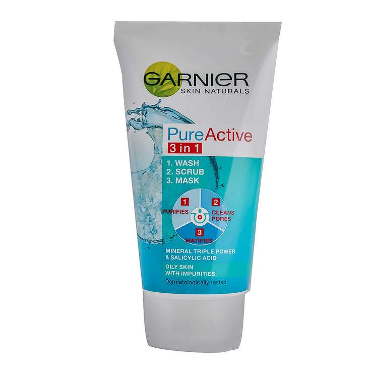 Garnier Skin Naturals Pure Acitve 3u1 gel za čišćenje+piling+maska 150ml