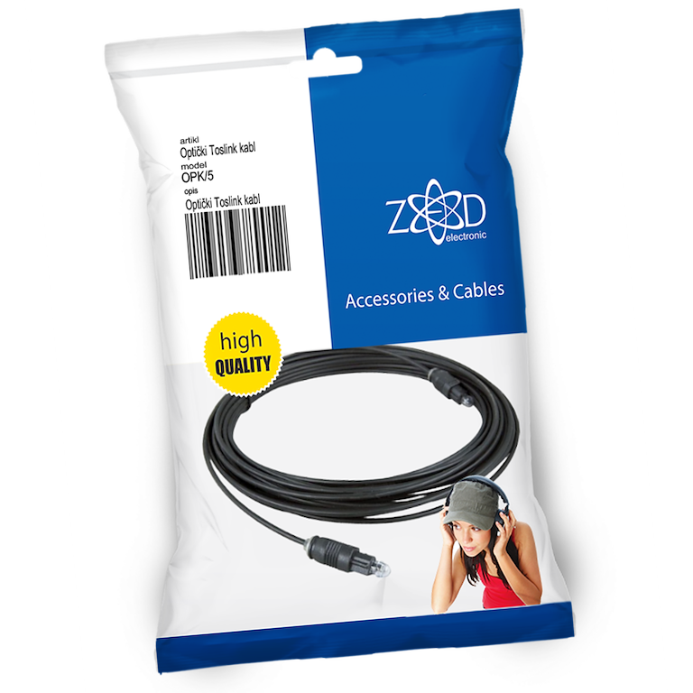 Optički Toslink kabel 5 metara, extra kvalitet