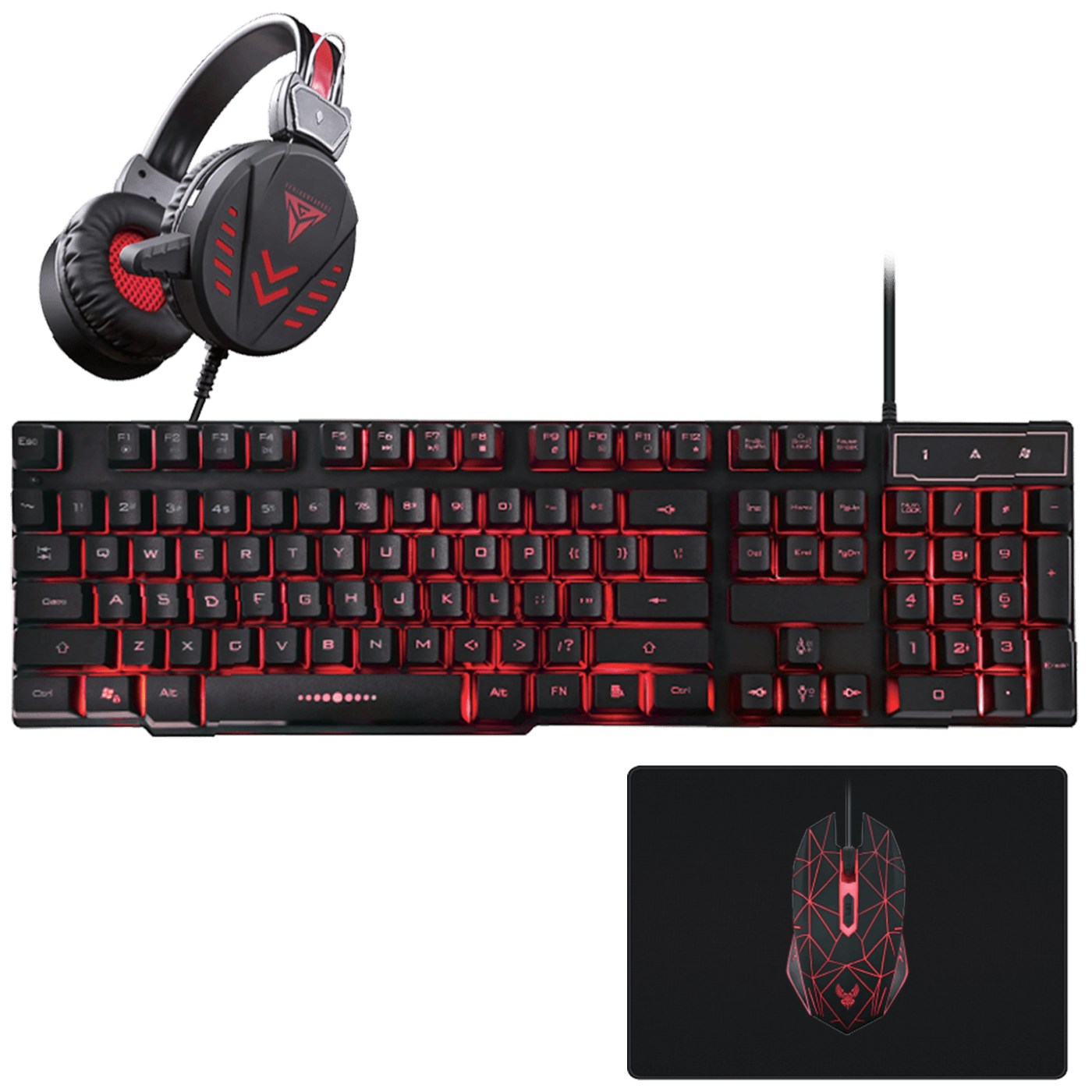 Gaming set, slušalice, tastatura, miš, podloga za miš