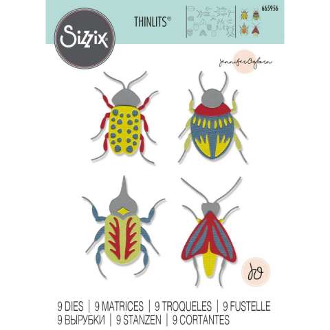 SIZZIX THINLITS SEKAČ-SET SE SASTOJI OD 9 DELOVA Patterned Bugs