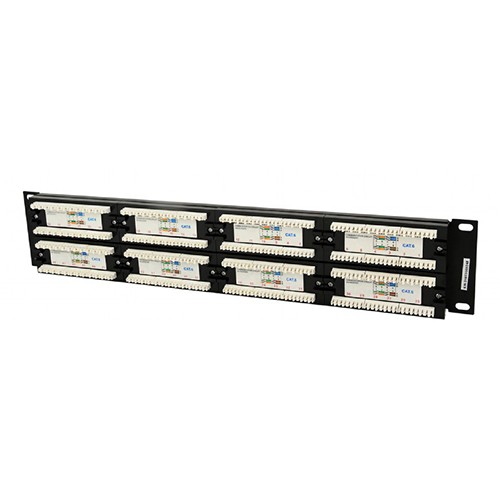 Gembird Cat.6 48 port patch panel with rear cable management | NPP-C648CM-001