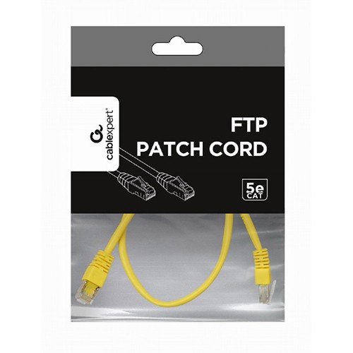 Gembird FTP Cat5e Patch cord, yellow, 1 m, Foil shielded, 8P8C, Gold plated contacts | PP22-1M/Y