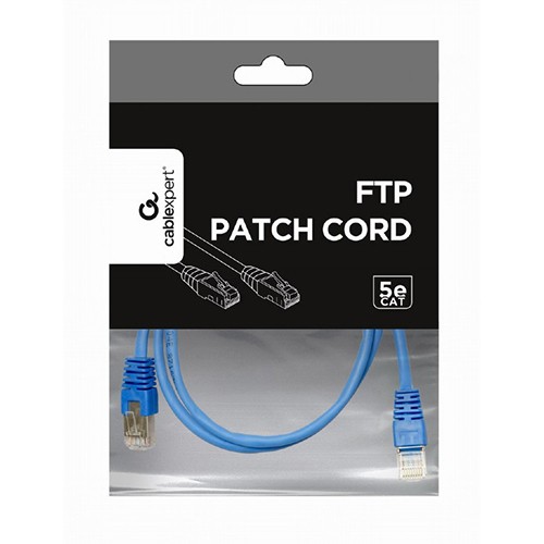 Gembird FTP Cat5e Patch cord, blue, 1 m, Foil shielded, 8P8C, Gold plated contacts | PP22-1M/B