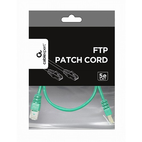 Gembird FTP Cat5e Patch cord, green, 0.5 m, Foil shielded, 8P8C, Gold plated contacts | PP22-0.5M/G