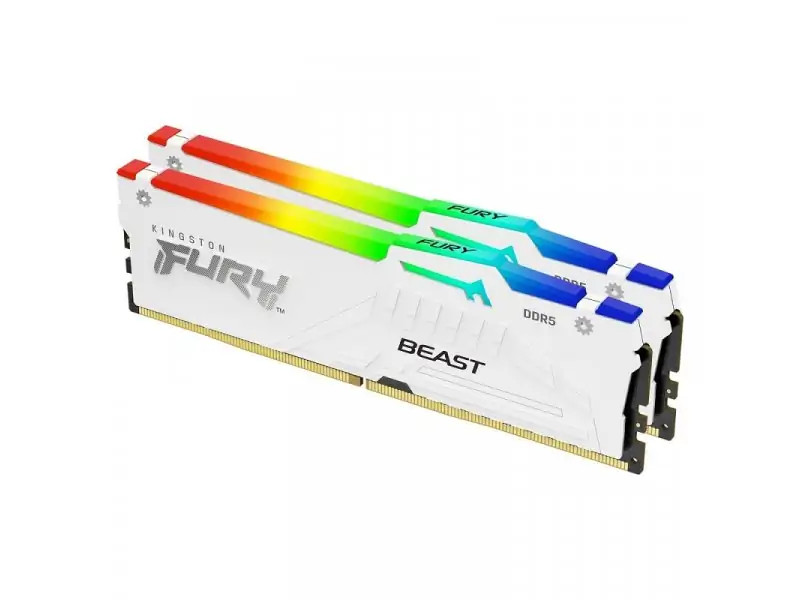 KINGSTON DIMM DDR5, 32GB (2×16), 5.200MHZ, FURY BEAST WHITE RGB EXPO (KF552C36BWEAK2-32)