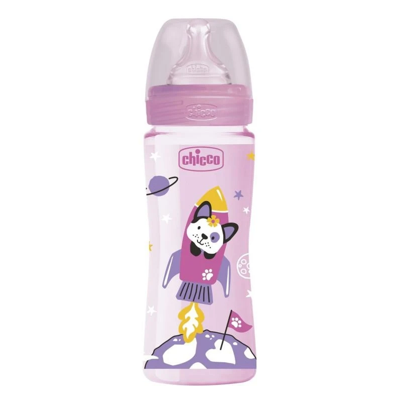 Chicco WB plastična flašica za bebe 330ml, Roze