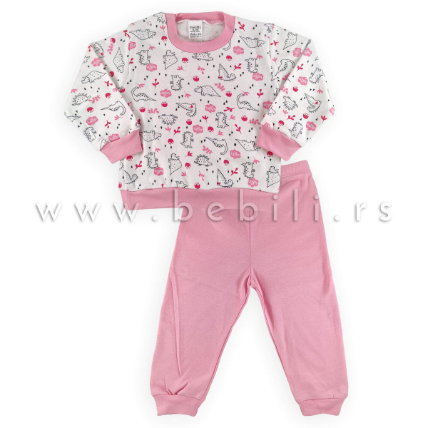 Ready Pamučna pidžama za bebe klasik Roze