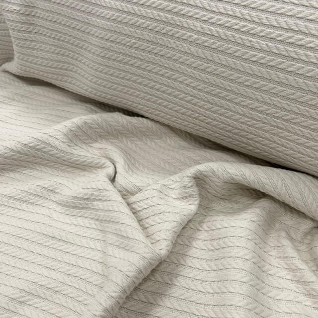 Pamučna pletenina-končani pokrivač jako svetla bela kafa