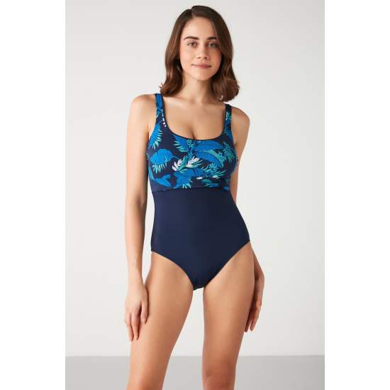 Dian Floral Round Neck Swimsuit