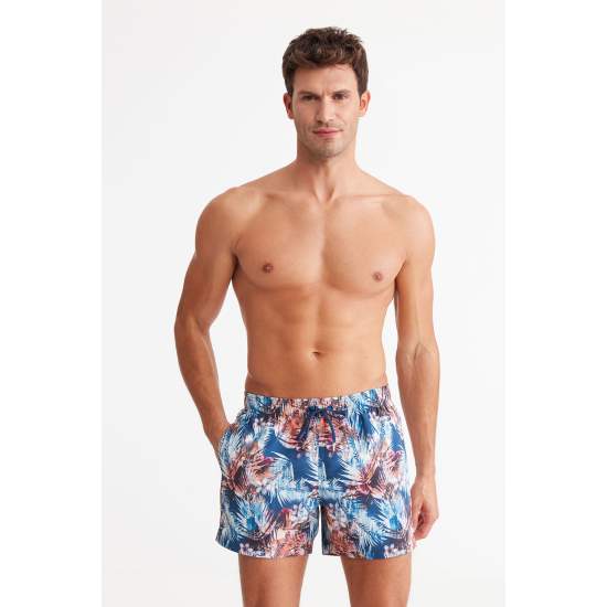 Nord Leaf Patterned Marine Shorts