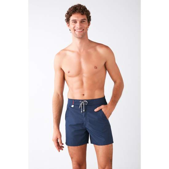 Classy Back Pocket Detailed Marine Shorts