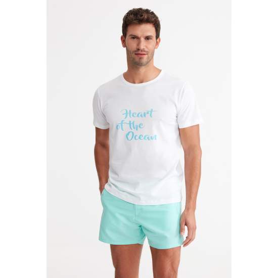 Heart Önü Printed Short Sleeve T-shirt