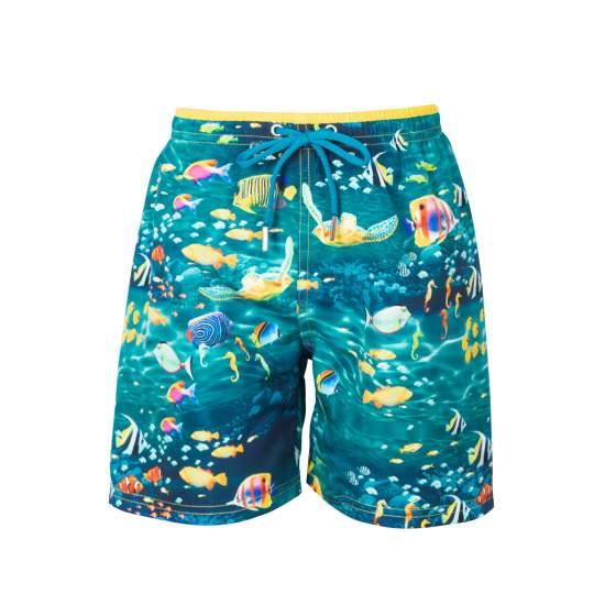 Tuna Aquarium Patterned Kids' Swim Shorts