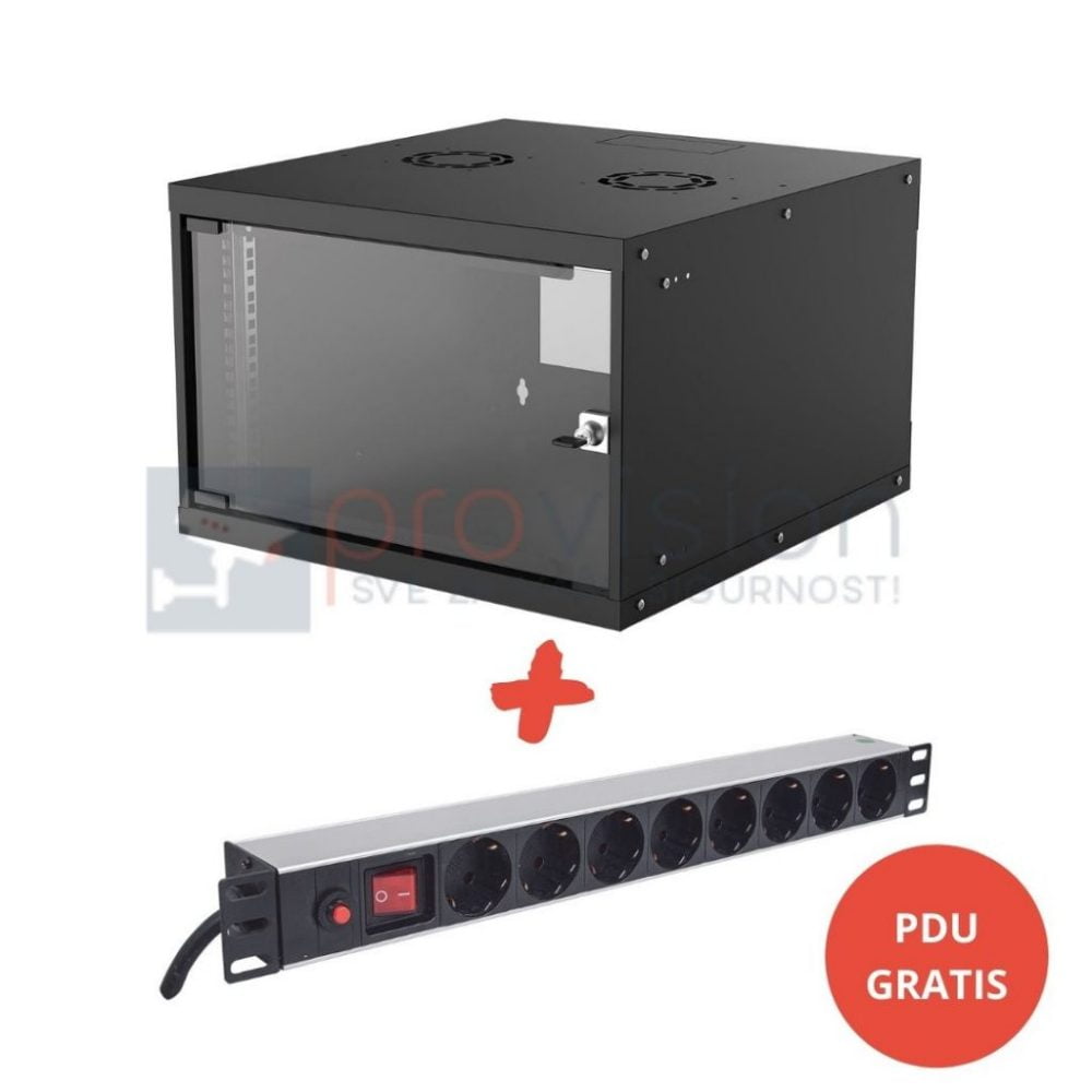 Rack ormar 19″ 6U/560 + PDU