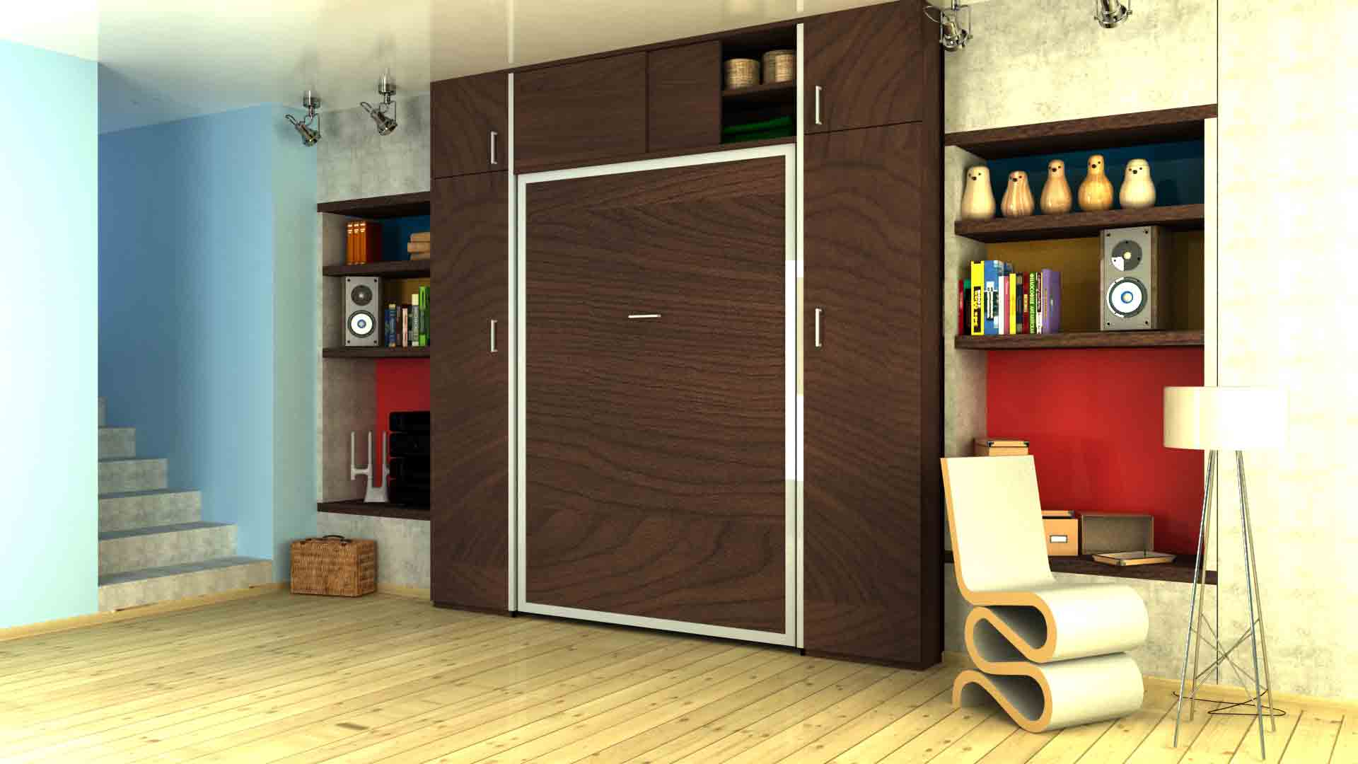 ZIDNI KREVET V140X200 SA PLAKARIMA SA OBE STRANE