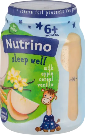 Nutrino
sleep well- mlečna kašica sa jabukom, pšenicom i vanilom, od 6. meseca, 190 g