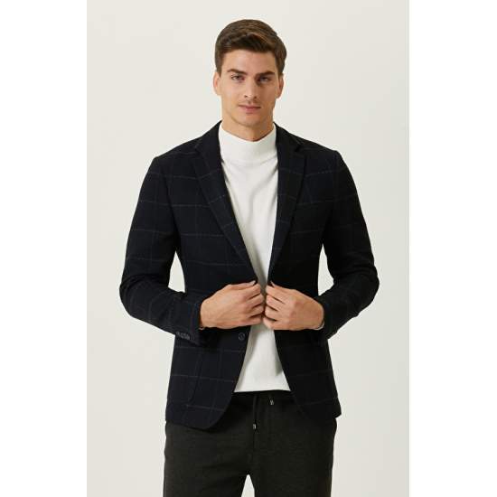 Navy Blue Wool Jacket