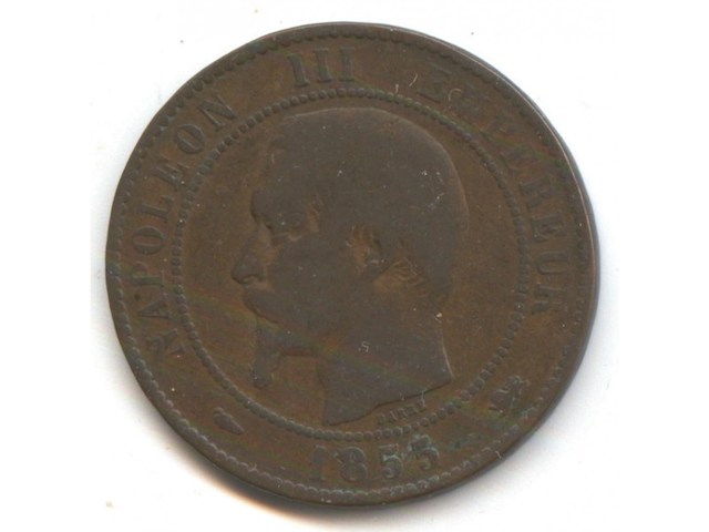 Francuska 2 centimes 1855 D