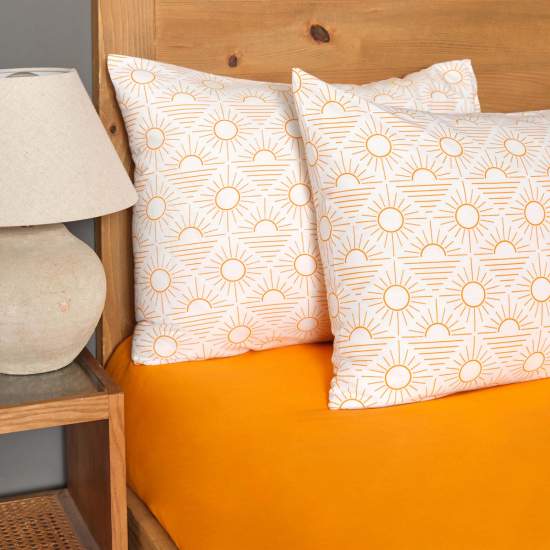 Sarah Anderson Sunny Terra 100% Cotton Double Elastic Bed Sheet Set