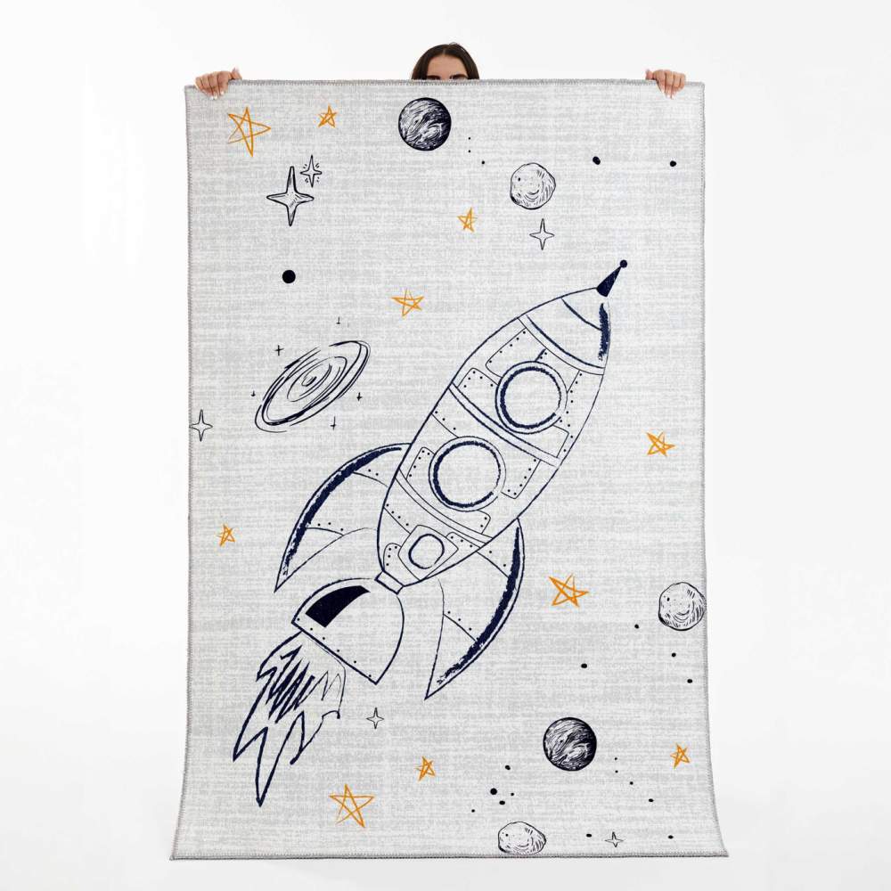 Cashmere Carpet Decorative Art Kids/Teen Spaceship 120x180 cm