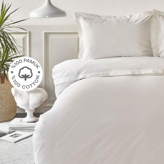 Karaca Home White Collection Livia 100% Cotton Double Duvet Cover Set