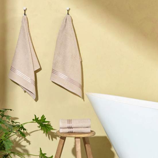Karaca Home Stripe Beige 4 Pcs Towel Set 50x90 cm