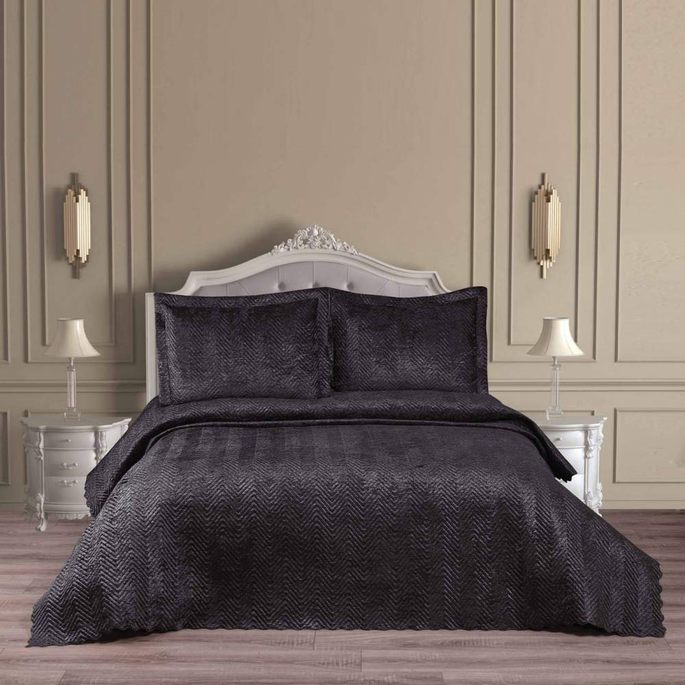 Karaca Home Senna Anthracite Ultrasonic Double Bedspread