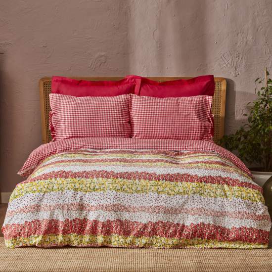 Karaca Home Pari Noniron Single Duvet Cover Set Red